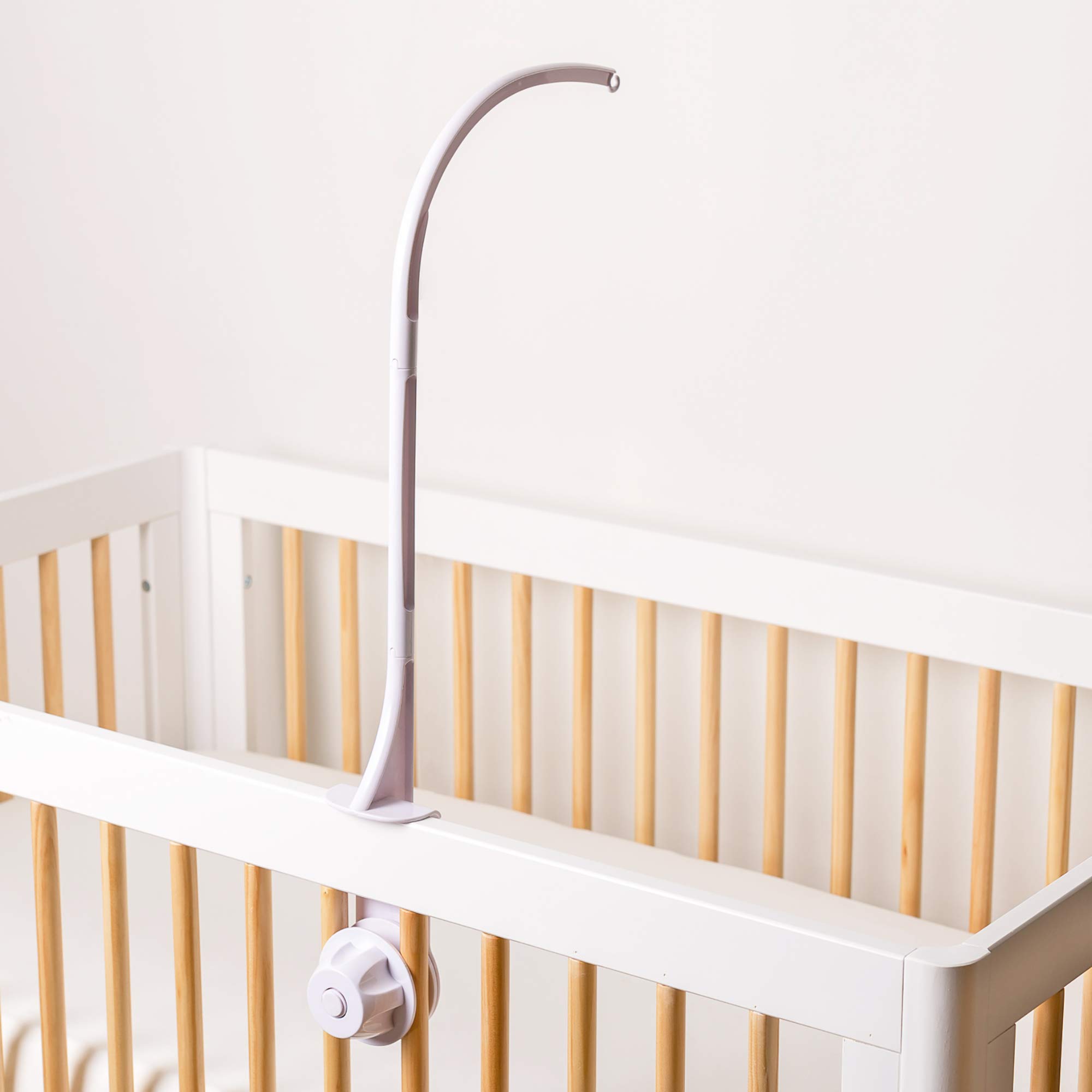 Living Textiles Baby Musical Mobile - Peaks | Knitted Hanging Decor w/Electronic Music Box for Newborn & Nursery Bedding/Crib