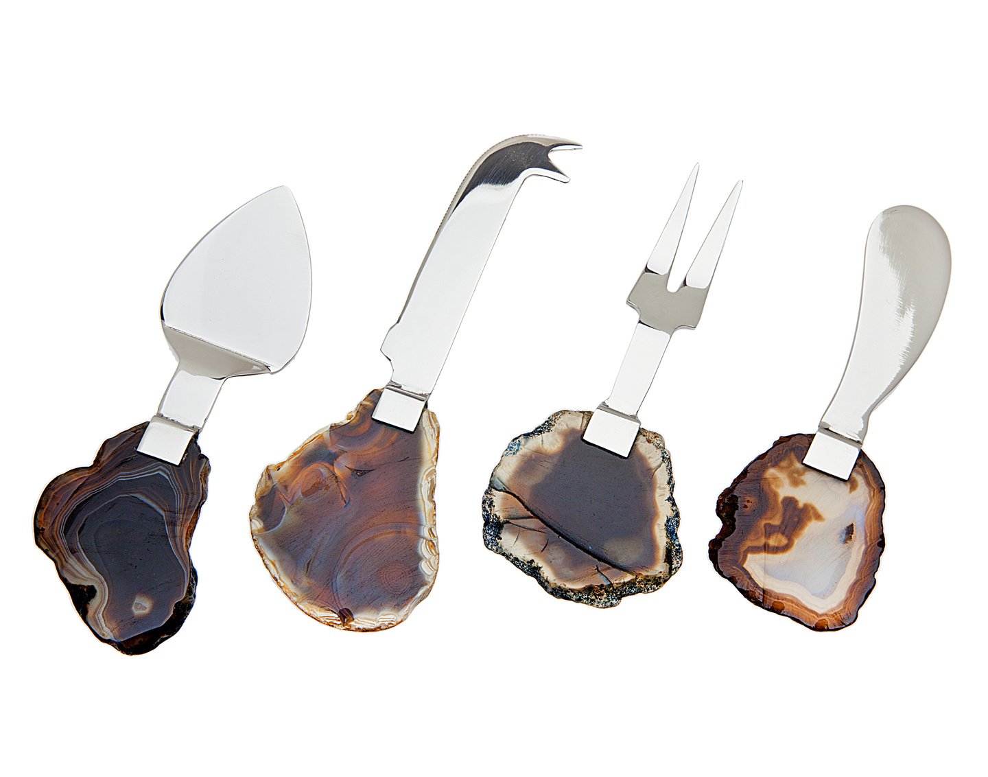 Godinger Cheese Set with Agate Handles - Set of 4