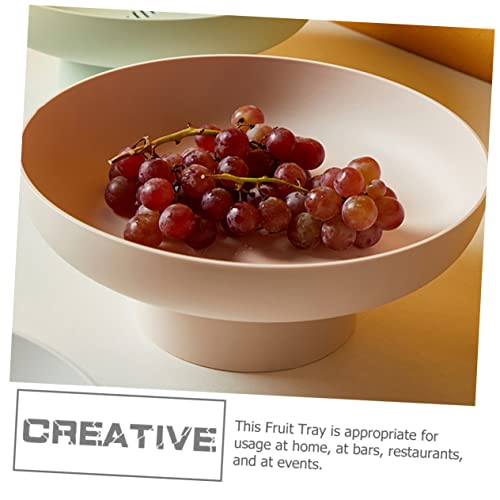 BESTOYARD 2pcs Fruit tray footed fruit bowl ceramic dip bowls holder dessert display stand footed bowl dessert tower stand cake display round cake pan household dish kitchen bowl hollow pp