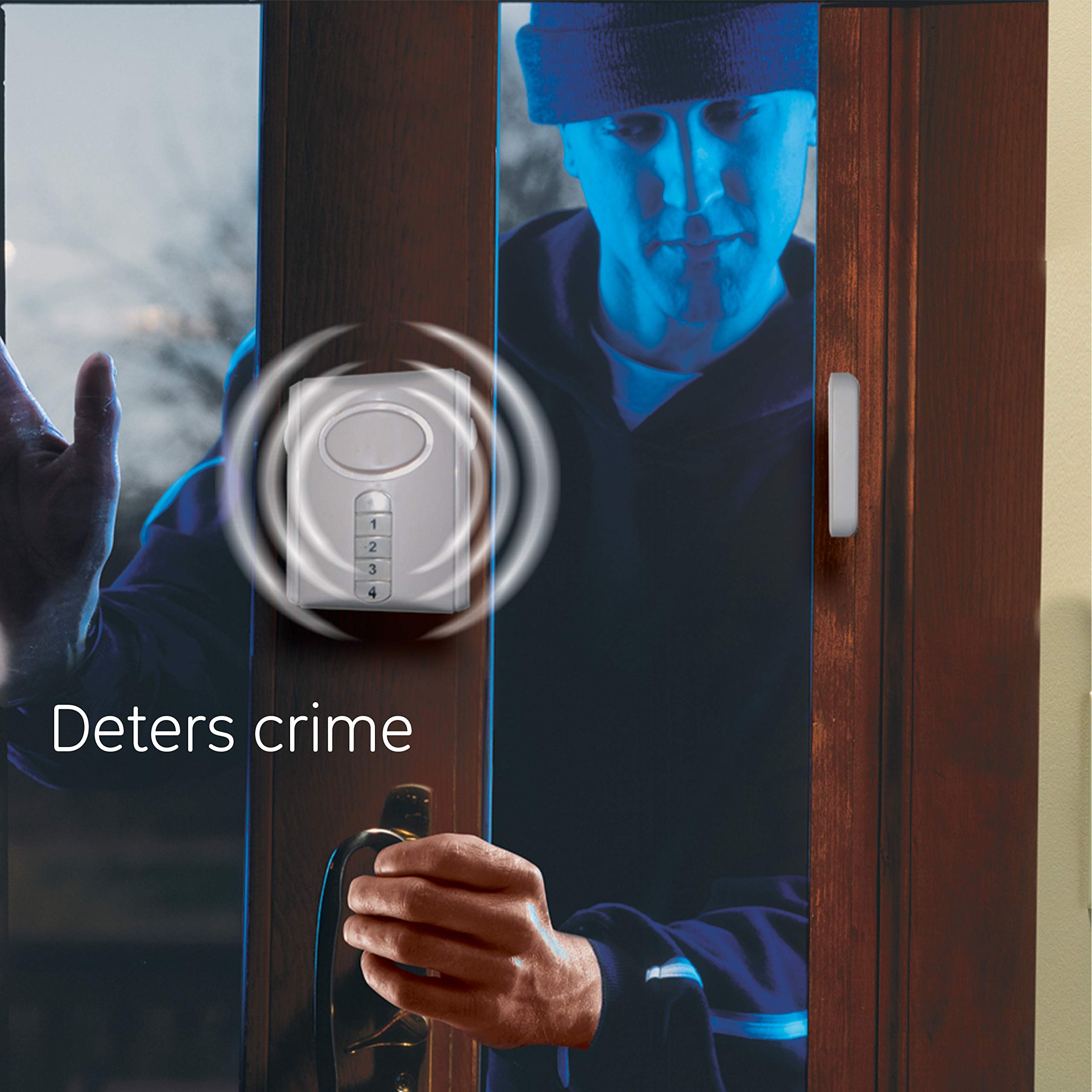 GE home electrical GE Personal Security Window and Door Alarm, Deluxe Alarm, DIY Protection, Burglar Alert, Keypad Activation, Easy Installation, Ideal for Home, Garage and More, 45117