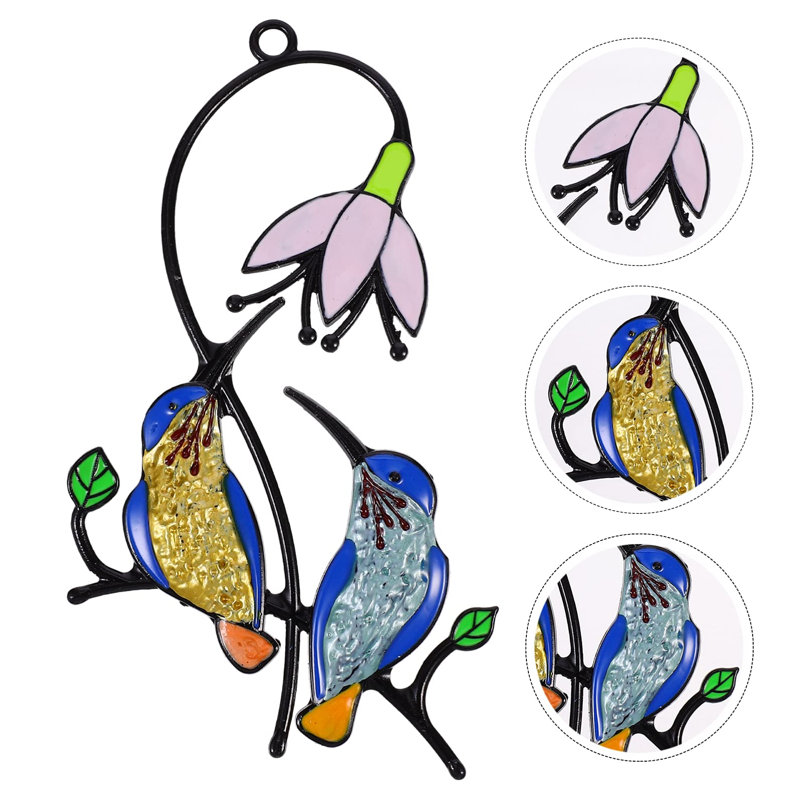 BESTOYARD Metal Wind Chimes Blue Hummingbird Pendant Metal Sun Visor Bird Series Bird Series Sculpture Pendant