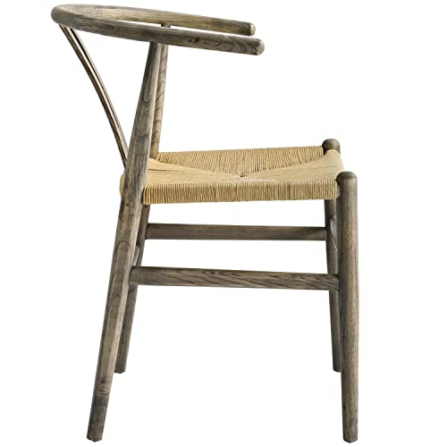 Modway Amish Mid-Century in Weathered Gray Wood Dining Armchair