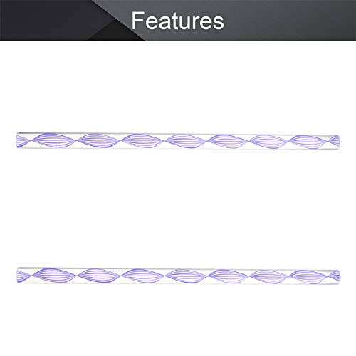 Fielect Light Purple Twisted Line Acrylic Round Rod Standard Plexiglas Tolerance Lightweight for DIY 12mm Diameter 250mm Height 2Pcs