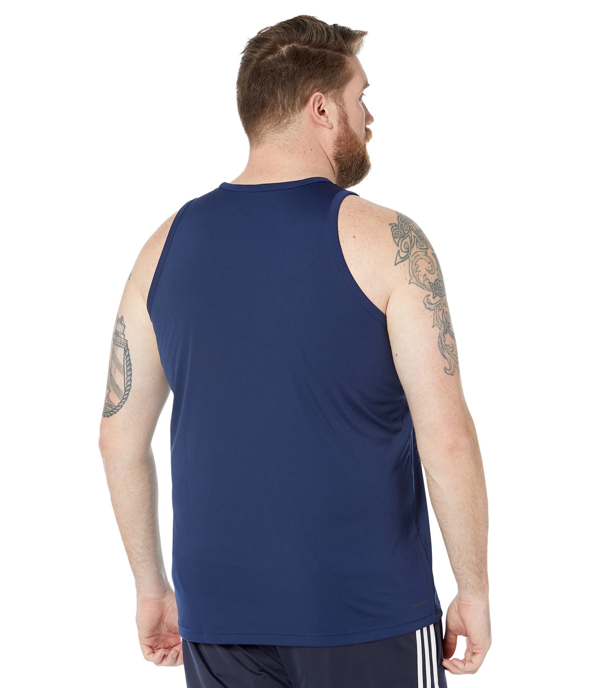 adidas Men's Heathered Tank Top, Team Navy Blue, Large