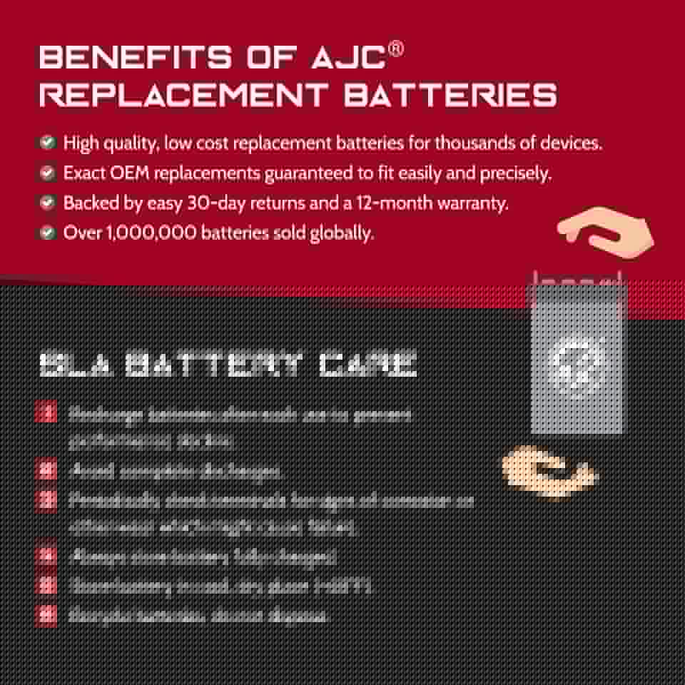 AJC Battery Compatible with Moderno Kids Mercedes C63S 12V 7Ah Ride-On Toy Battery