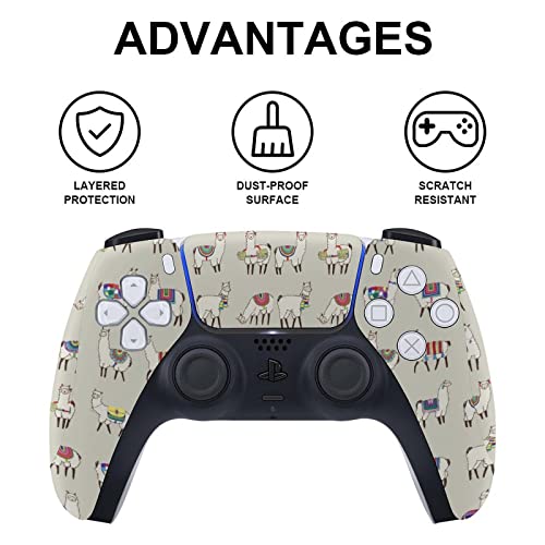 Alpaca Llama Animal Full Protective Skin Cover Design Wrap Decal Sticker Compatible with PS5 Digital Edition Console and Controller