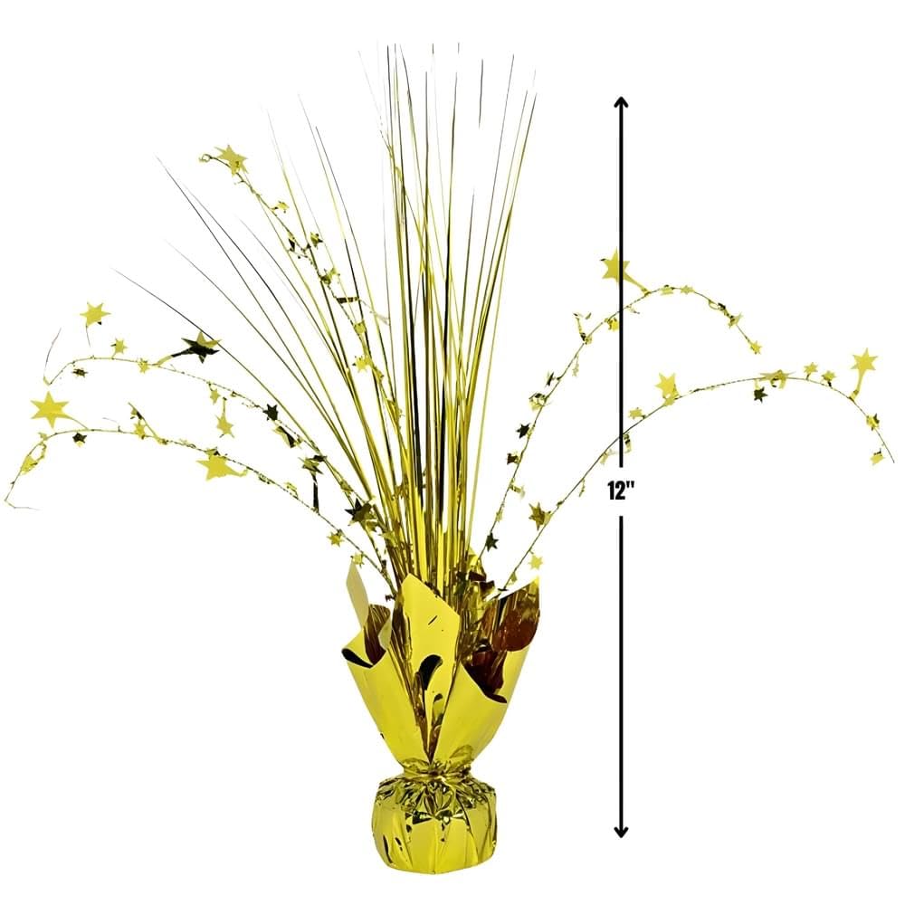 Amscan Gold Foil Spray Table Centerpieces - 12" (Pack of 12) - Easy to Display Gold Decorations - Ideal Table Decorations and Party Supplies for Christmas Decorations, Wedding, New Year's Eve & More