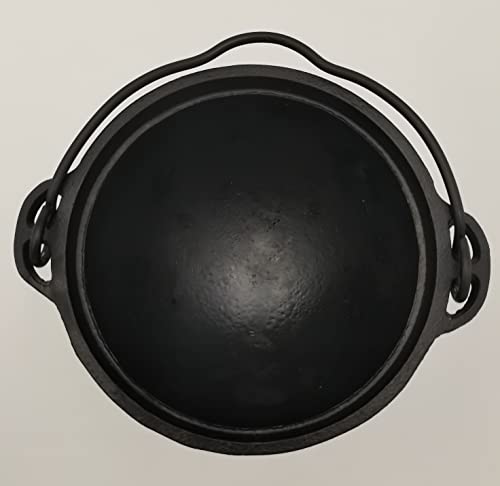 Cast Iron Cauldron with Lid Witchcraft 4.9" Incense Burner Perfect for Incense Smudge Sage Holder Altar Ritual Burning Holder (Black)