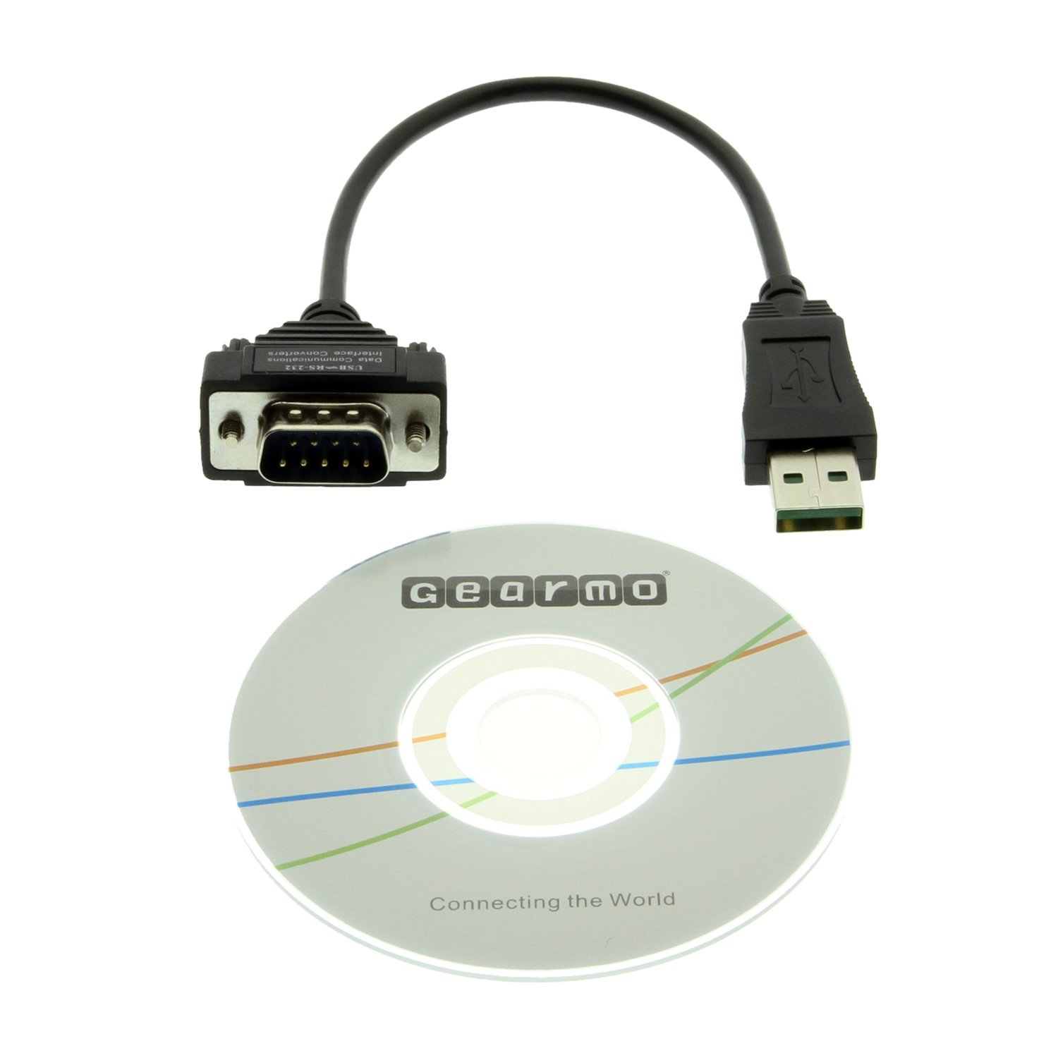 GearMo® Windows 10, 7 64-bit Compatible USB to Serial Adapter RS232 DB9 Short 8 Inch Cable
