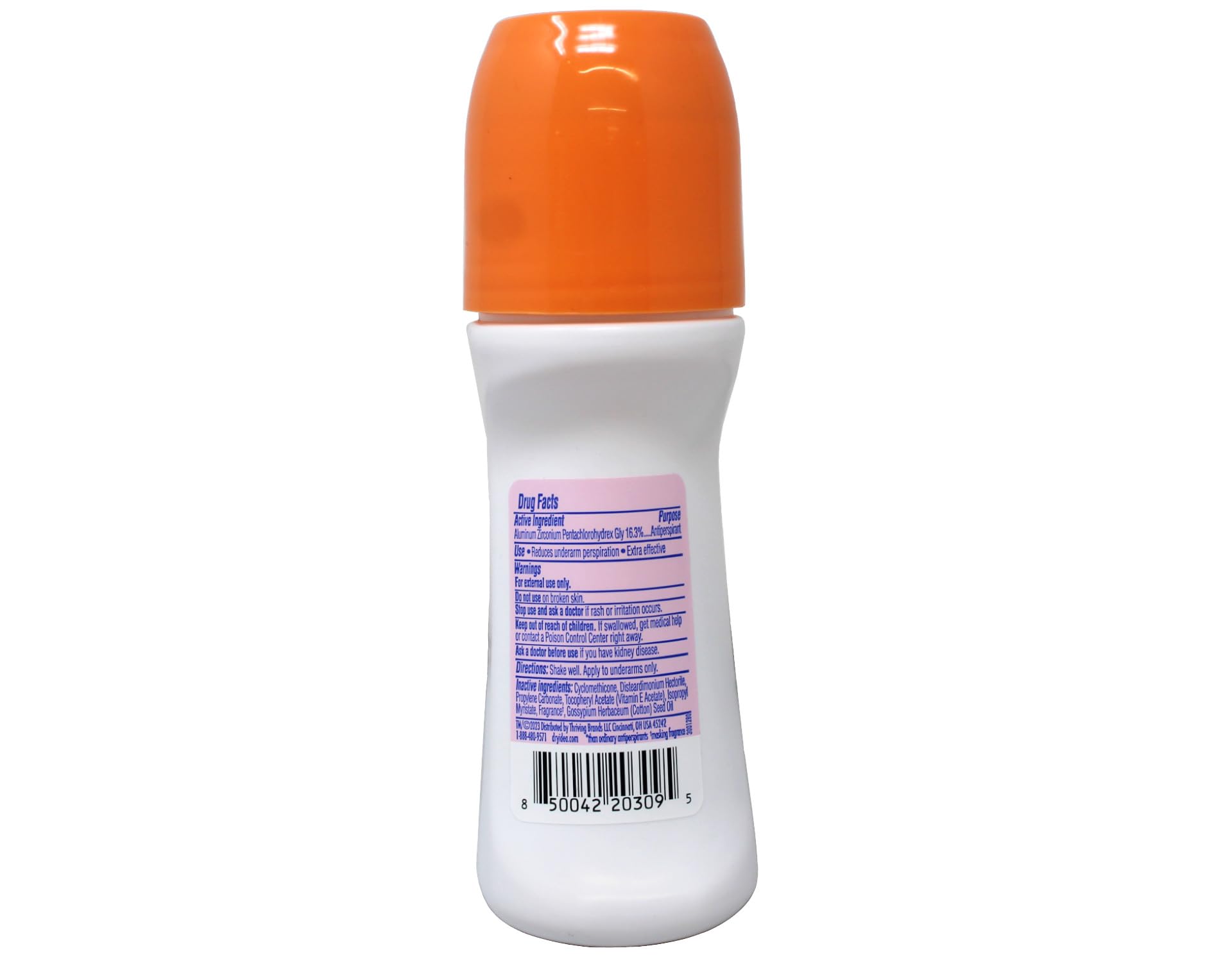 Dry Idea Anti-Perspirant Deodorant Roll-On Unscented, 3.25 Fl Oz (Pack of 3)