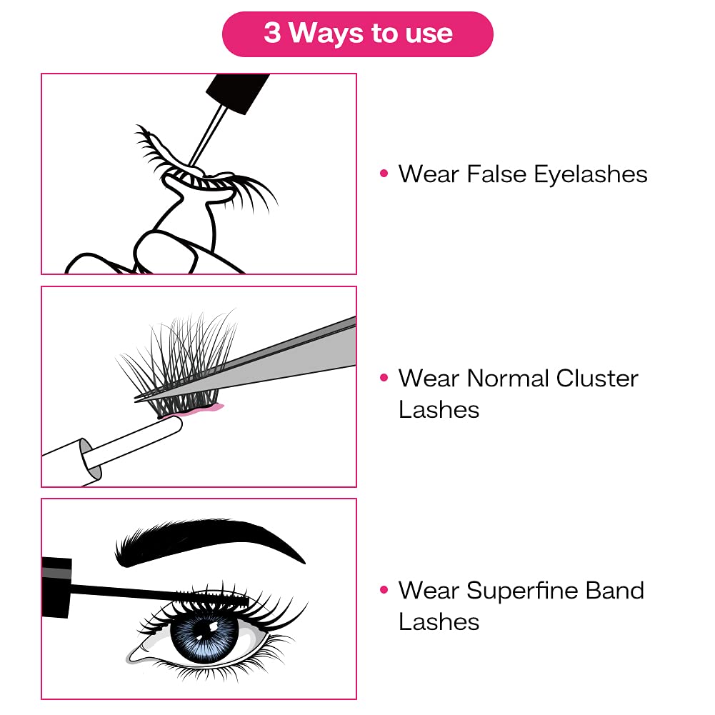 CALAILIS Cluster Lash Glue,DIY Individual Lash Glue, Lash Cluster Glue, Super Strong Hold 48 Hours for Cluster Lashes, Waterproof Sensitive Glue, Latex Free