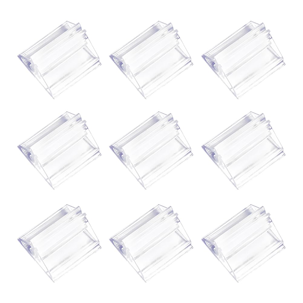 GSHLLO 24 Pcs Plastic Game Card Stands Small Wedding Table Place Cards Holder Paper Board Markers Bases Mini Picture Display Stands for Party Favor Transparent