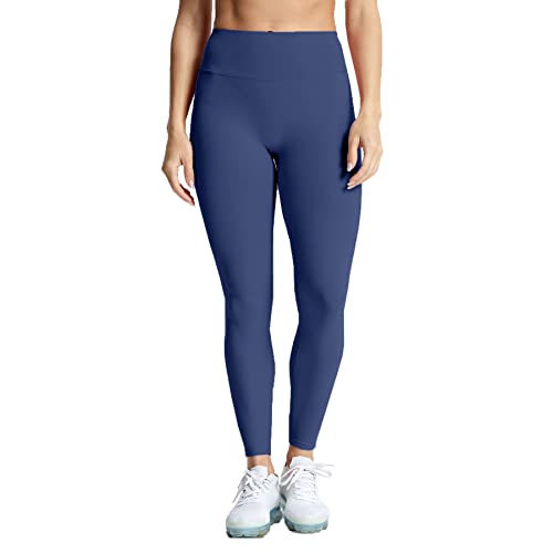 Aoxjox High Waisted Workout Leggings for Women Compression Tummy Control Trinity Buttery Soft Yoga Pants 26" (Navy, Large)