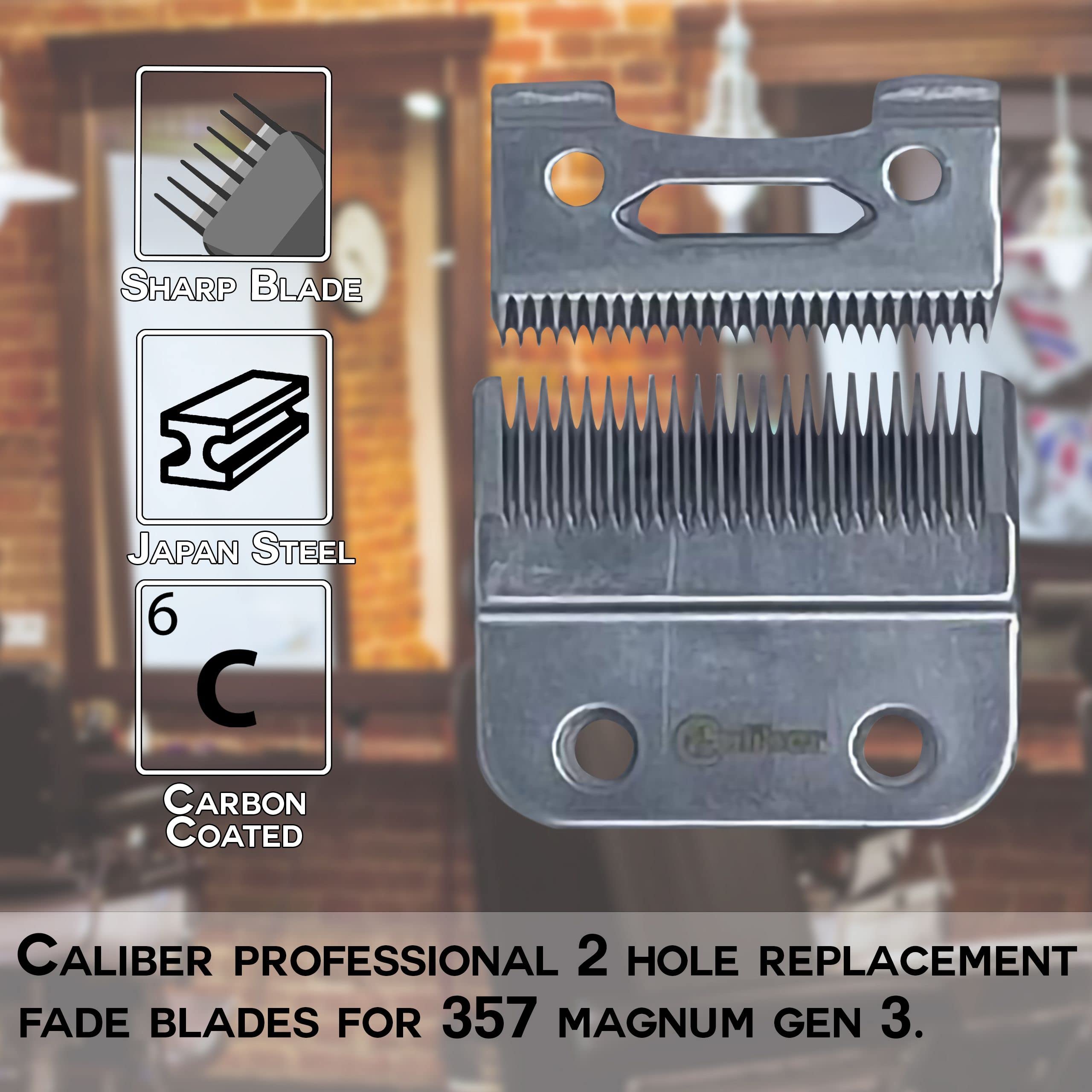 Caliber Pro 357 Magnum Clipper Blades - Cordless Clipper and Trimmer Professional Hair Cutting Blade - Spare Barber Blade for Men's Hair and Beard Grooming Clippers Kit (Replacement Blade)