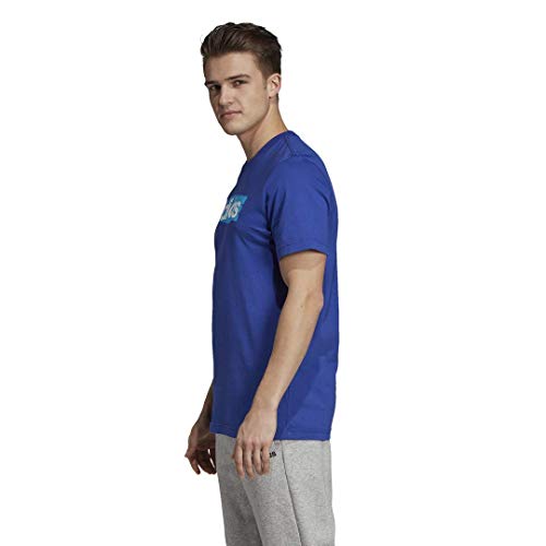 adidas Men's Linear Brush Active Blue Small