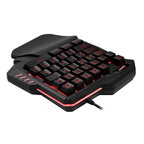 balikha Single Handed Gaming Keyboard USB Wired RGB Backlit Mechanical Feeling Macro Recording Functions