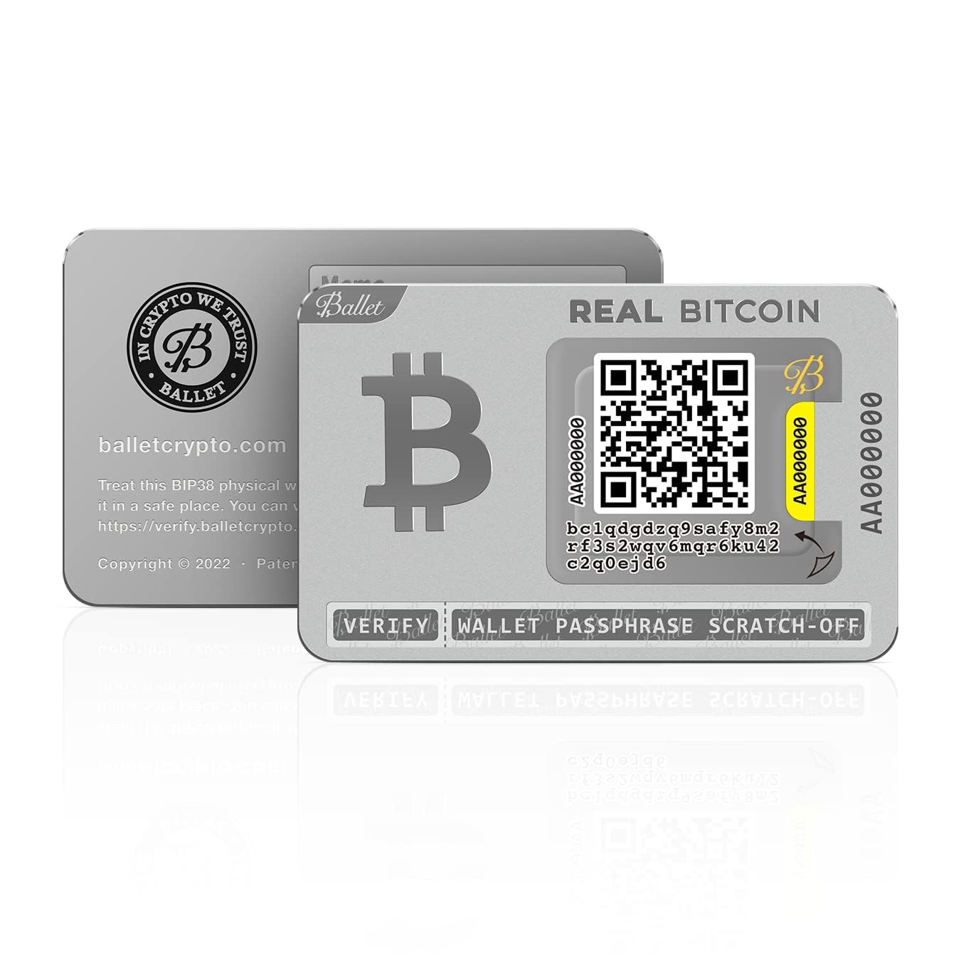 Ballet Real Bitcoin 2022 Holiday Collection Set (2 Pack) - The Easiest Crypto Cold Storage Card - Cryptocurrency Hardware Wallet, Managing Your Crypto Assets, NFTS, Coins