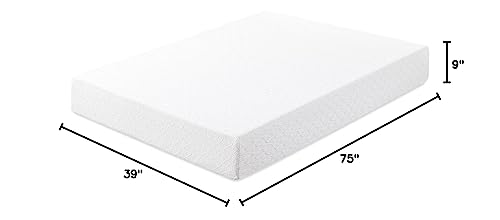 Best Price Mattress 9 Inch Signature Gel Memory Foam Mattress, Cooling Gel Infusion, Twin, White