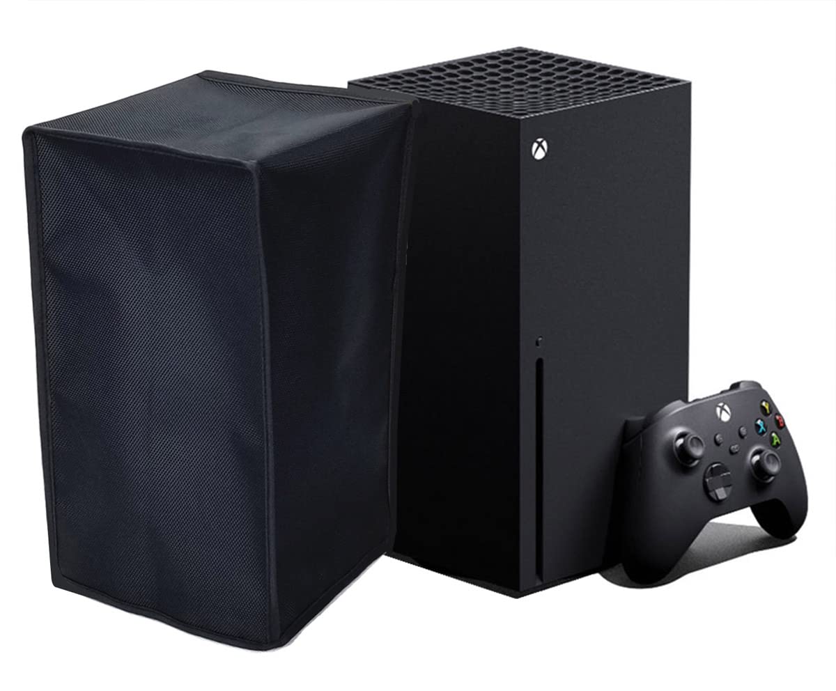 Anti Dust Cover for Xbox Series X Console, Dustproof Anti Scratch Waterproof Cover Sleeve Protector for Xbox Series X Console,Xbox Series X Games Controller Soft Thick Protective Covers,Black