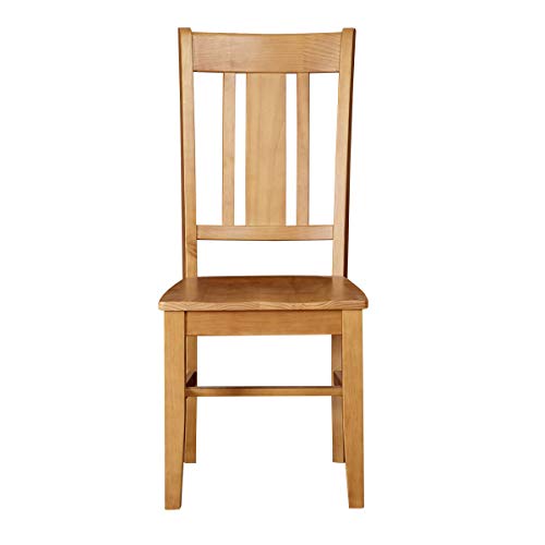 Amazon Brand – Ravenna Home Classic-Style Solid Pine Dining Chair, 40"H, Honey Pine Finish, Set of 2