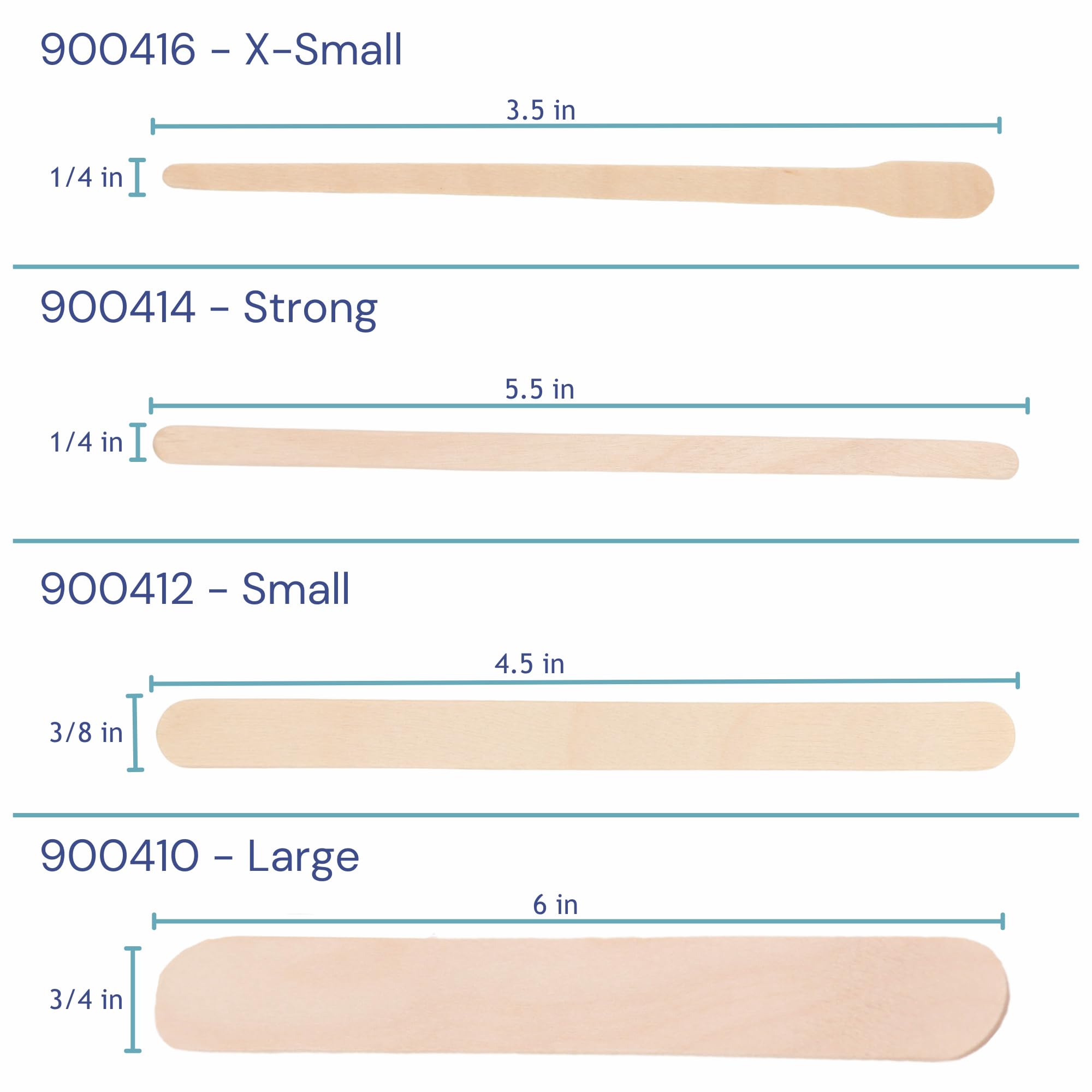 Dukal Small Wooden Wax Sticks - Body Hair Removal Applicator for Waxing, 3/8β x 4.5β (Pack of 100)