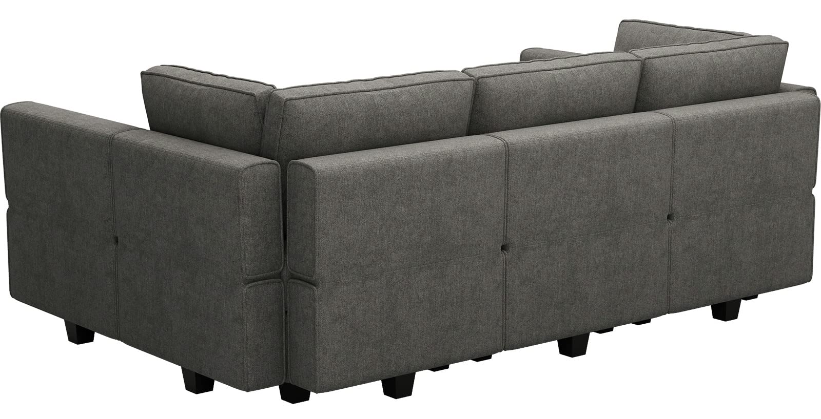 Belffin Sectional U Shaped Sofa Small Reversible Chaise Sectional Couch Convertible Ottoman Modular Sofa Couch Grey