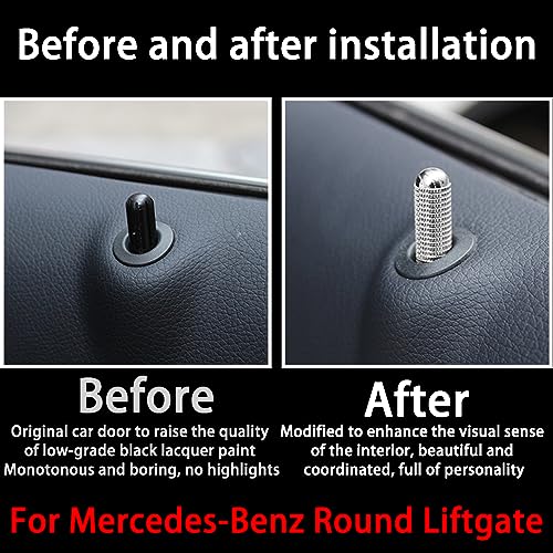 BESULEN Car Door Lock Pin, Aluminum Alloy Inner Door Lock Knobs Pin Stick Cover, 4 Pieces Car Door Lock Pull Knobs, Car Interior Modification Accessories Universal for SUV Pickup Truck