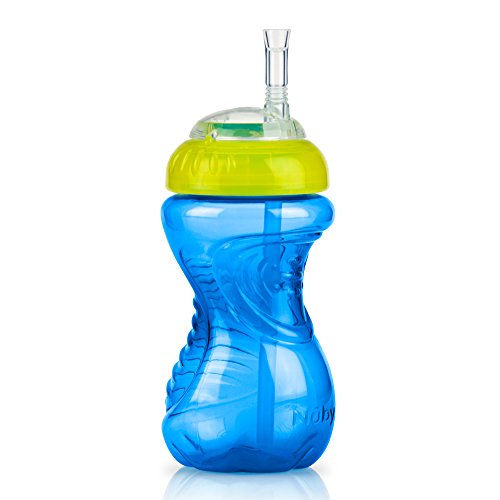 Nuby 3 Piece Girl No-Spill Cup with Flex Straw, 10 Ounce