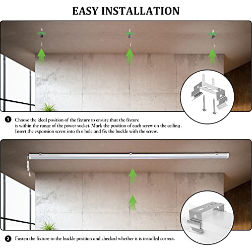 ANTLUX 8FT LED Shop Lights for Garage 8 Foot Linear Strip Light, 72W 8000LM, 5000K, Workshop Warehouse Ceiling Lighting Fixtures with on/Off Switch, Plug in, 8β Fluorescent Tube Replacement, 4 Pack