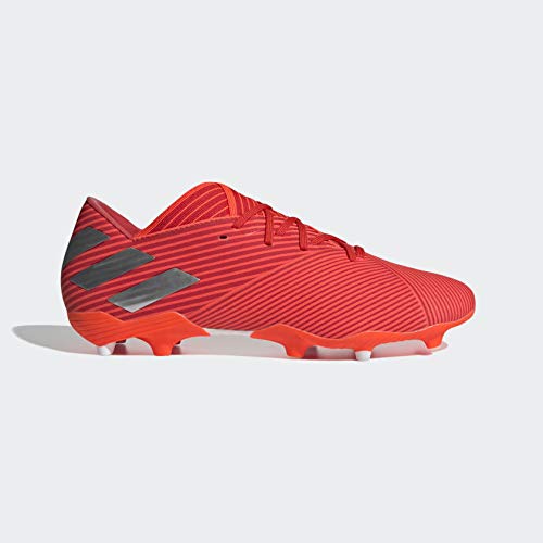 adidas Men's Nemeziz 19.2 Firm Ground Soccer Shoe, Active Red/Silver Metallic/Solar Red, 10 M US