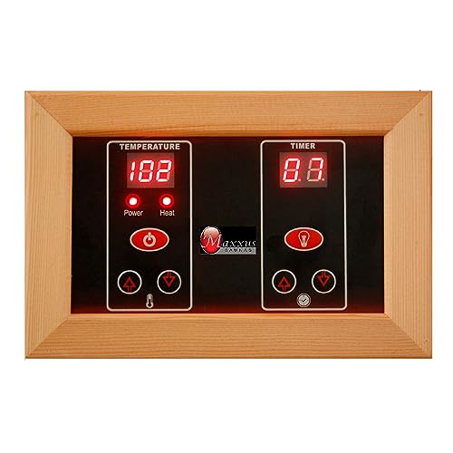 BOTARO Maxxus Saunas MX-J206-01 Seattle Carbon Far Infrared Sauna for 2 Persons, Hemlock Wood