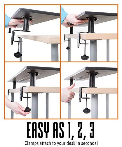 Stand Steady 48" Clamp-on Desk Shelf - Extra Large Surface Supports 3 Monitors - Sturdy 4 ft Monitor Stand Riser Easily Attaches with Clamp - No Screws Needed! (Large - 48 Inch)