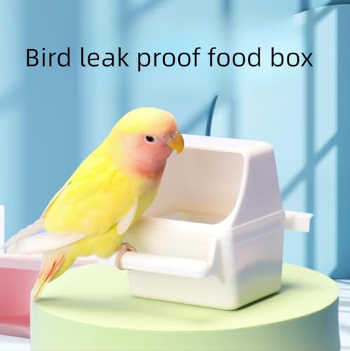 BRYHZKCM Small Bird Slot Feeder No Mess Cage Hanging Feeder Cup Plastic Food & Water Dispenser Bowl,(2 Pieces)