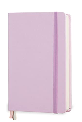 Minimalism Art, Premium Hard Cover Notebook Journal, Classic 5" x 8.3", 122 Numbered Pages, Gusseted Pocket, Ribbon Bookmark, Extra Thick Ink-Proof Paper 120gsm, San Francisco (Dotted, Pink)