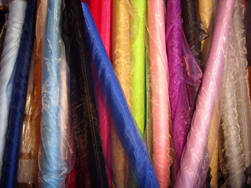 mds Set of 10 Yard Bridal Solid Sheer Organza Fabric Bolt for Wedding Dress,Fashion, Crafts, Decorations Silky Shiny Organza 44β- Light Teal