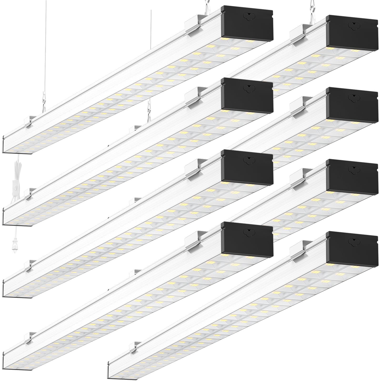 ANTLUX 4FT Led Shop Lights, 72W 8000LM Super Bright LED Garage Light,5000K Linkable 4 Foot LED Shop Lighting for Garage with Plug, 48 Inch LED Light Fixtures for Garage Warehouses Shops, 8 Pack