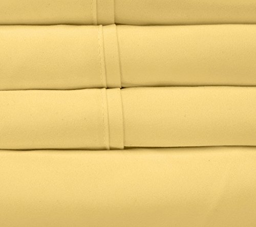 King Size Bed Sheets - 6 Piece 1500 Supreme Collection Fine Brushed Microfiber Deep Pocket King Sheet Set Bedding - 2 Extra Pillow Cases, Great Value, King, Yellow