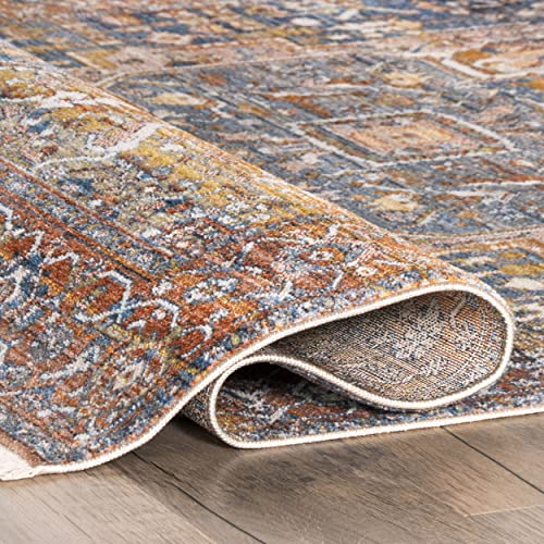 nuLOOM Harriet Vintage Medallion Fringe Area Rug, 3' x 5', Rust