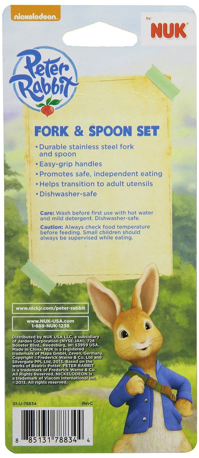 Gerber Graduates Utensil Fork and Spoon Set, Peter Rabbit