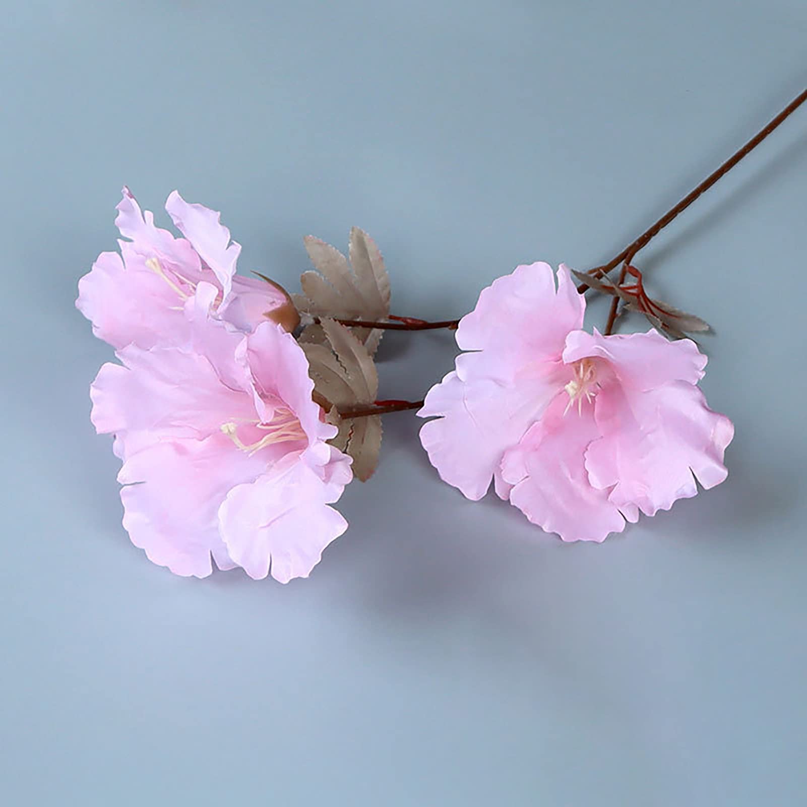 Galand Artificial Flowers,1 Bouquet Artificial Flower 3 Heads Realistic Faux Silk Flower Hibiscus Blossom Simulation Flower for Garden - White