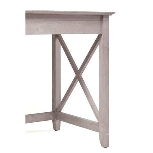 Bush Furniture Key West 54W Computer Desk with 2 Drawer Lateral File Cabinet and 5 Shelf Bookcase in Washed Gray
