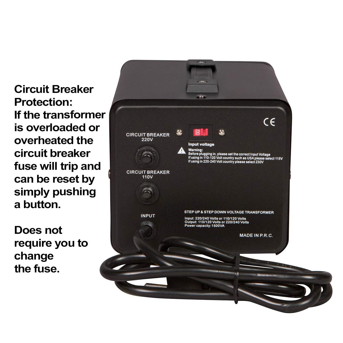 Dynastar Step Up & Step Down Voltage Converter and Transformer, 110-220 to 220-240 Volts; Heavy Duty, Extra Durable Lifetime Coil, 5-Year-Warranty, 5500 Watts