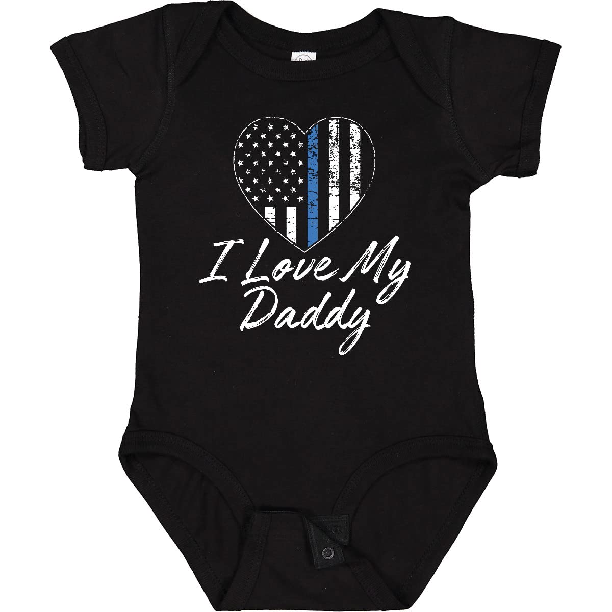 inktastic Heart Shaped I Love My Daddy Law Enforcement Baby Bodysuit 6 Months 0040 Black 3108f