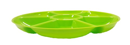 Set of 4 Assorted Colors Black Duck Chip N Dip Hard Plastic 11.5-Inch Round 7-Section Serving Trays!