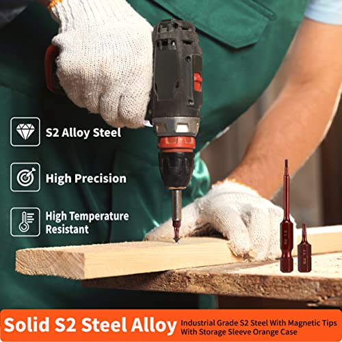ALWORKKIT 37-Piece Hex Head Allen Wrench Drill Bit & Tamper-proof Torx Bit Set,1PC Strong Magnetic Extension Socket, 1/4" Metric and SAE S2 Steel Hex Bits Set Tool kit. Nice Gifts