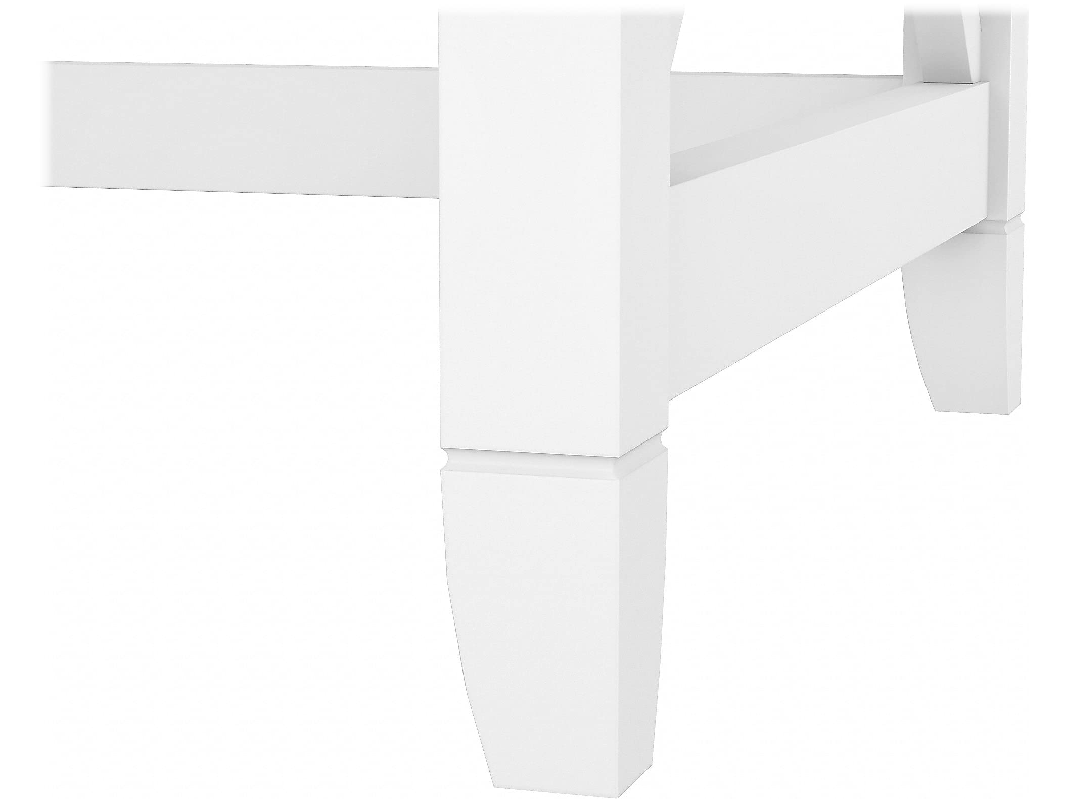 Bush Furniture Key West 2 Person Desk Set with Lateral File Cabinet in Pure White and Shiplap Gray