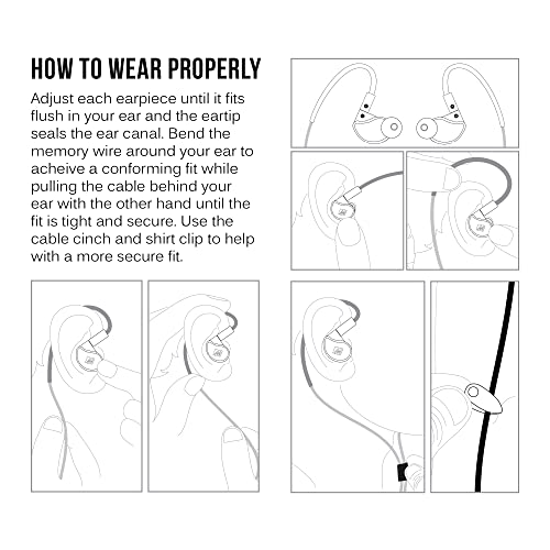 MEE audio M6 PRO In Ear Monitor Headphones for Musicians, 2nd Gen Model With Upgraded Sound, Memory Wire Earhooks & Replaceable Cables, Noise Isolating Professional Earbuds, 2 Cords Included (Clear)
