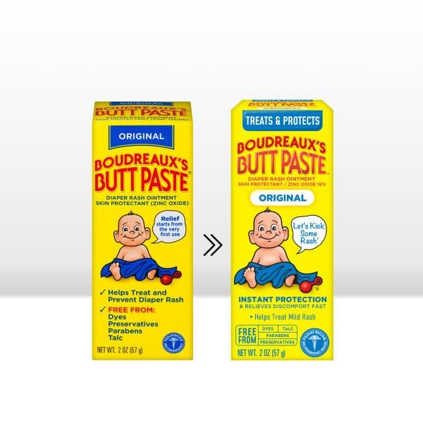 Boudreaux's Butt Paste Diaper Rash Ointment, Zinc Oxide, 2 oz