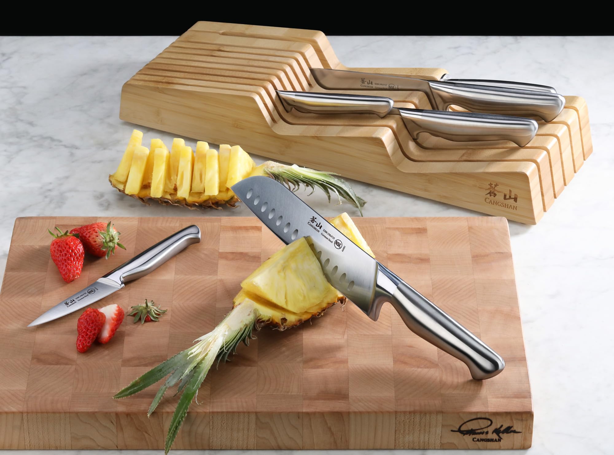Cangshan Sanford Series 1027167 German Steel 7-Piece Knife In Drawer Set