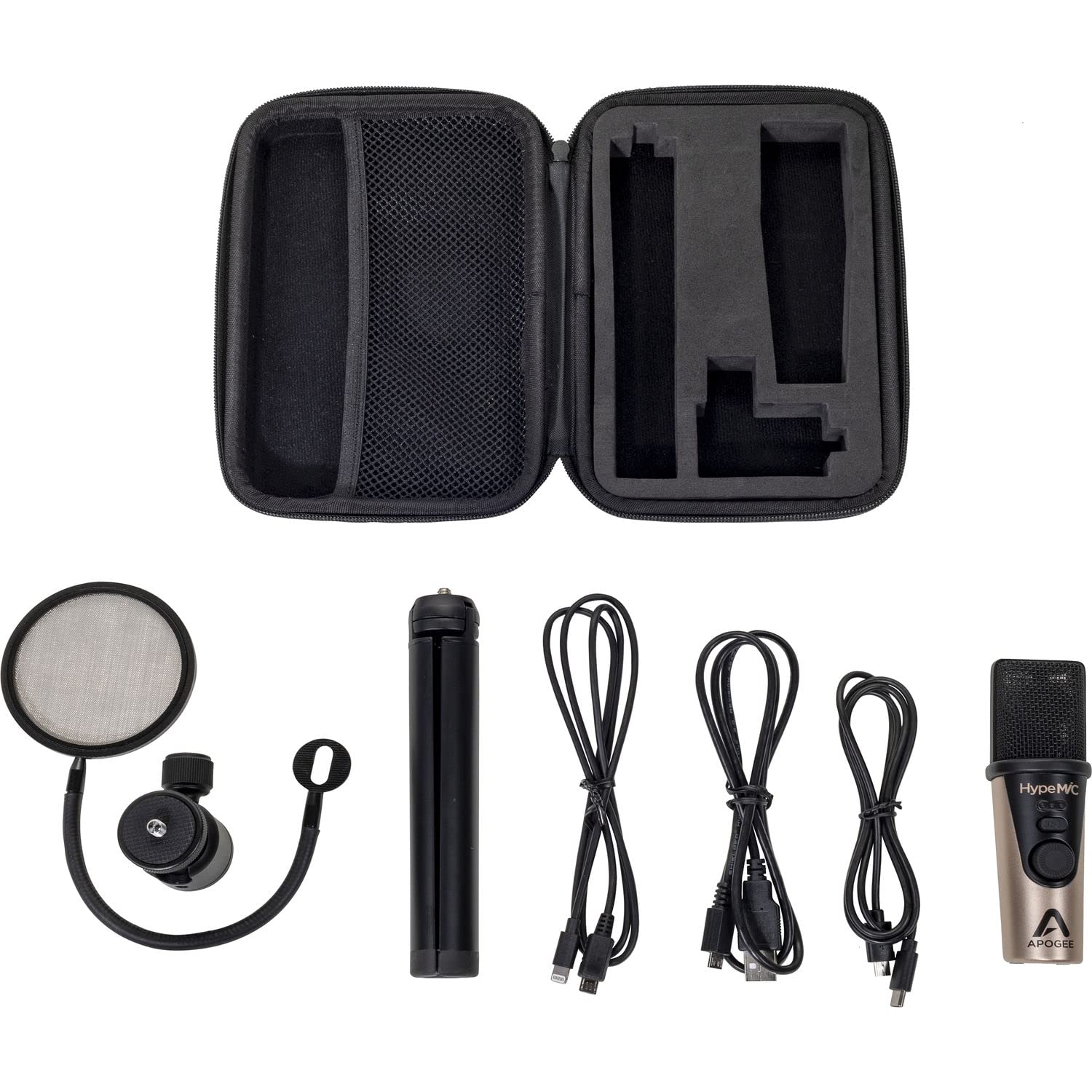 Apogee Hype Mic Bundled with On-Ear Studio Headphones - USB Microphone with Analog Compression for Capturing Vocals and Instruments, Streaming, Podcasting, and Gaming